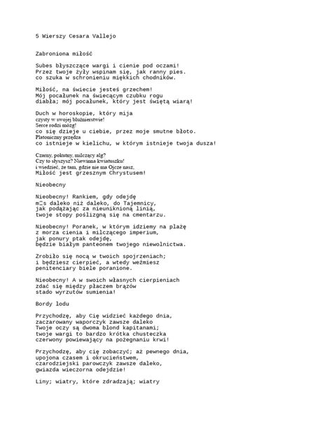 5 Wierszy Cesara Vallejo Pdf