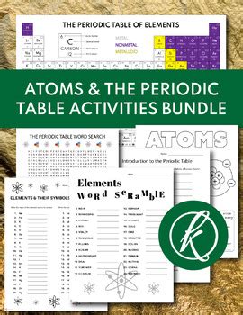 Atoms Periodic Table Activities Bundle By ShopKCreative TPT