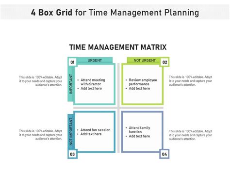 Time Management Grid Template Blank