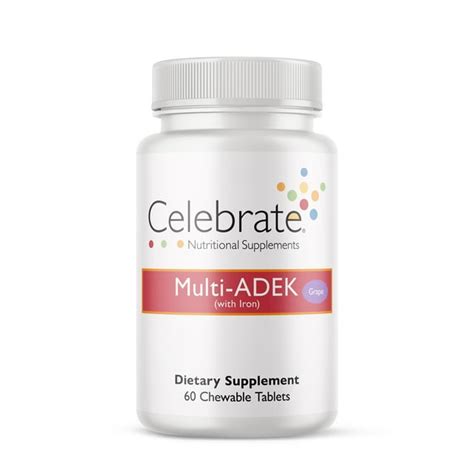 Celebrate Vitamins High Adek Bariatric Multivitamin With Iron Chewables
