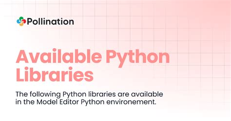 Available Python Libraries Pollination Docs