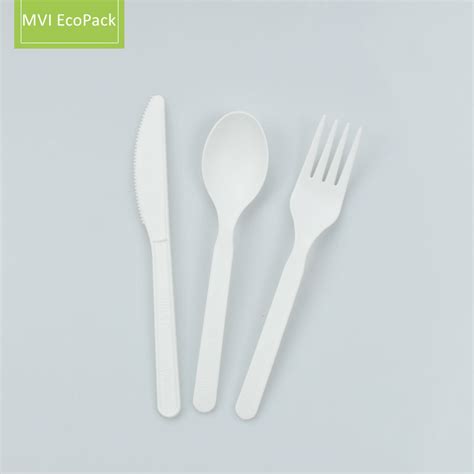 6 Inch Biodegradable CPLA Cutlery Knives Forks Spoons