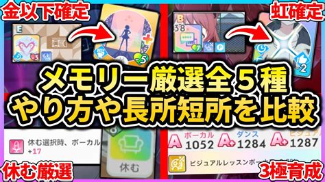 【学マス】メモリー厳選全5種のやり方やメリット、デメリットは？自分に合った最適な厳選法！虹確定から金以下の初心者向け厳選 学園アイドル