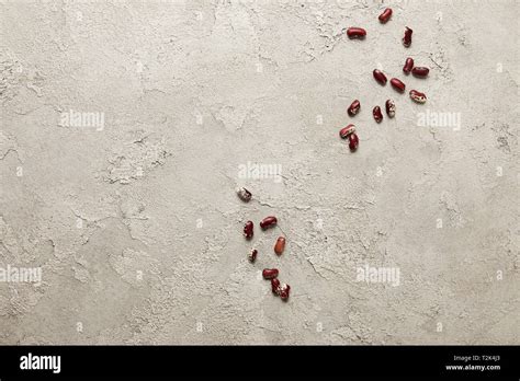 Top View Of Red Beans On Grey Textured Surface Stock Photo Alamy