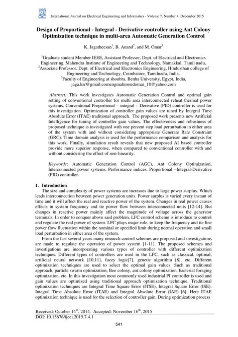 Pdf Design Of Proportional Integral Derivative Controller Using