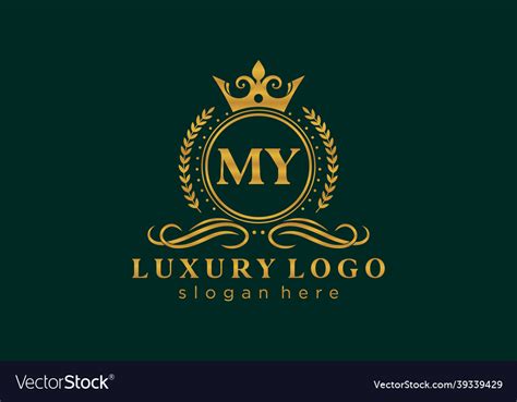 Initial My Letter Royal Luxury Logo Template Vector Image