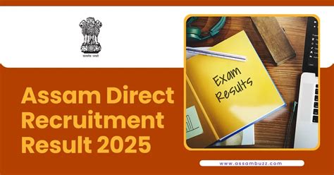 Assam Direct Recruitment Result 2025 Check Adre Grade 3 And 4 Results