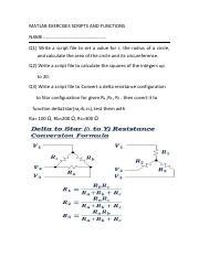 MATLAB EXERCISES SCRIPTS AND FUNCTIONS 1 Pdf MATLAB EXERCISES SCRIPTS