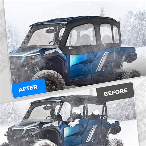 Polaris General Upper Doors Soft Cab Enclosure By Kemimoto B0110 10501bk