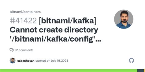 Bitnami Kafka Cannot Create Directory Bitnami Kafka Config