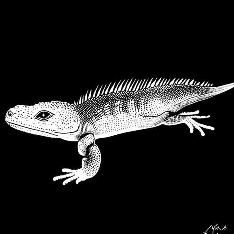 Premium Vector Sea Lizard Vector Illustration Engraving