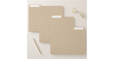 Modern Chic Beige Polka Dot Feminine Girly File Folder Zazzle