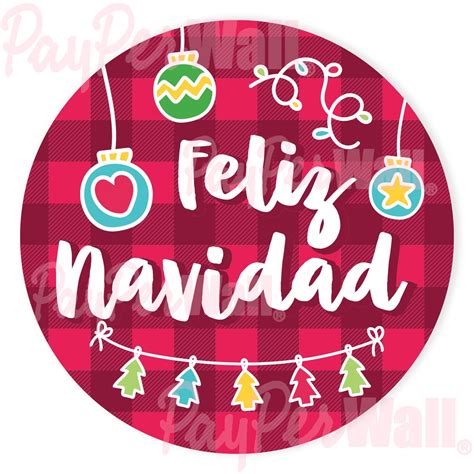 Feliz Navidad Etiquetas De Navidad Imprimible Etiquetas Circulares