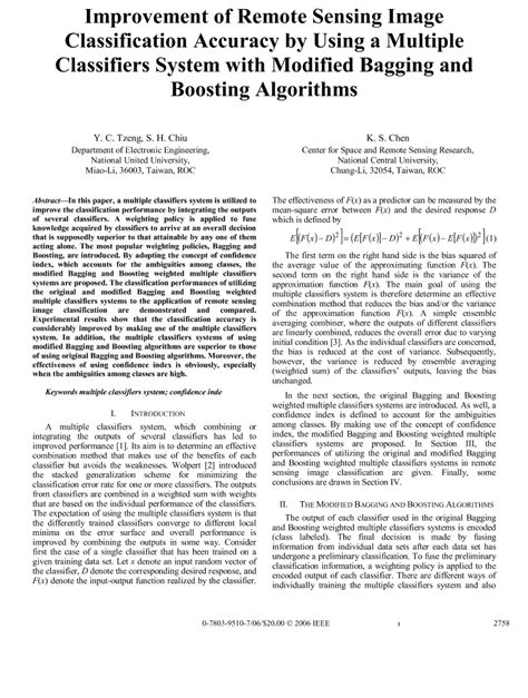 Improvement Of Remote Sensing Image Classification Accuracy By Using A