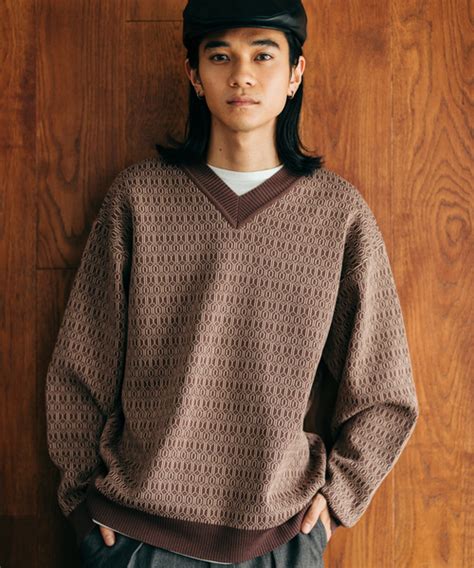 Vintage Pattern ジャカード Vネックニット（ニットセーター）｜journal Standard（ジャーナルスタンダード）の