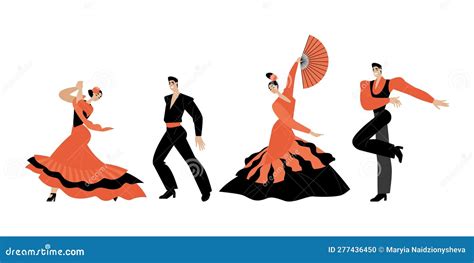 Flamenco Collection Set Of Vector Illustrations Of Men And Women