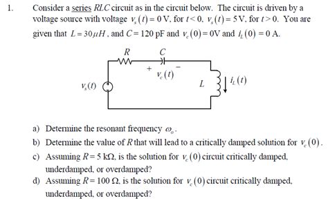Solved For The Series Rlc Network In Problem 1 You Are