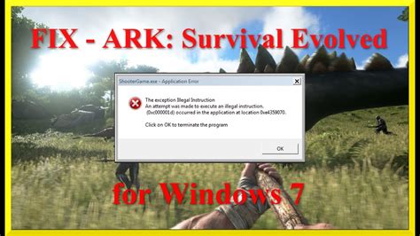 Fix For Illegal Instruction Error Ark Error Fix Shootergameexe Youtube