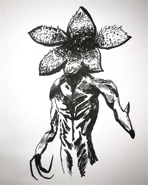 Did An Ink Drawing Of A Demogorgon Fanart Strangerthings