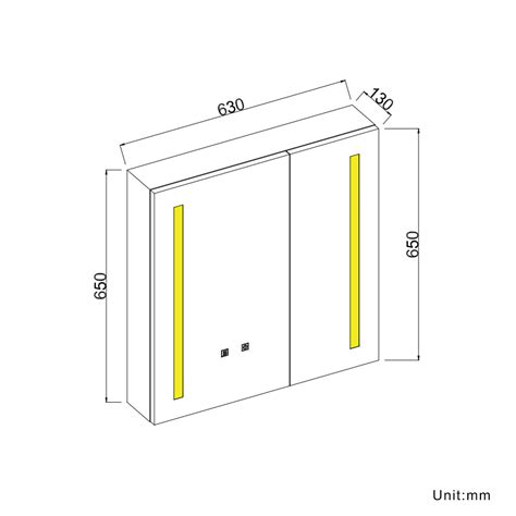 Elegant Design Bathroom Mirror Cabinet Led Illuminated Stainless Steel Wall Mounted 2 Door