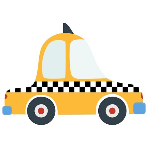 Coche De Taxi De Dibujos Animados Ilustración Vectorial Sobre Un Fondo