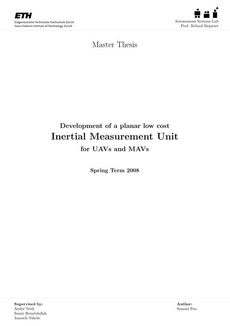Pdf Development Of A Planar Low Cost Inertial Measurement Unit For
