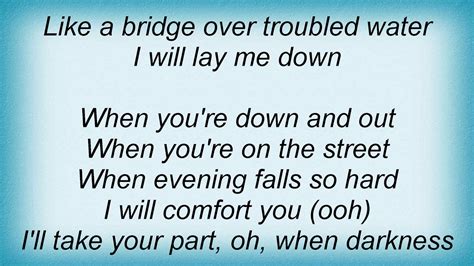 Like A Bridge Over Troubled Water Aretha Franklin Elyrics A Aretha