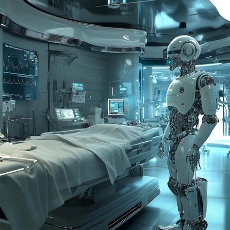 Robot Utopia With A Hightech Hospital Robots Providing Cuttingedge Medical Care Premium Ai