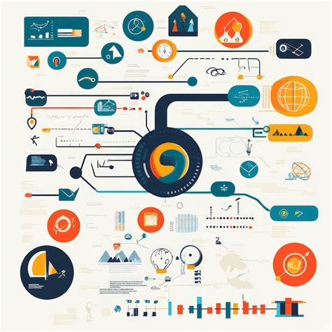 Abstract Infographic Illustration With Colorful Circular Shapes Lines