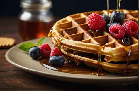 Premium Photo Elegant Waffle Presentation
