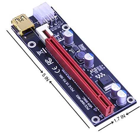 2 Pack PCIe Risers Dual Chip PCI E 16x To 1x Powered Riser Adapter Card W 60cm USB 3 0