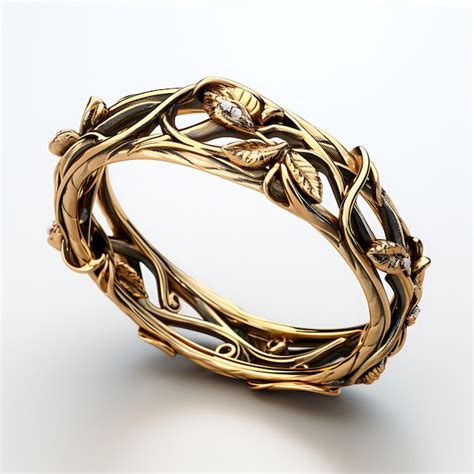 Design De Anel De Videira Anel Botânico Videira De Bronze Como Pati Isolado Em Branco Idéias