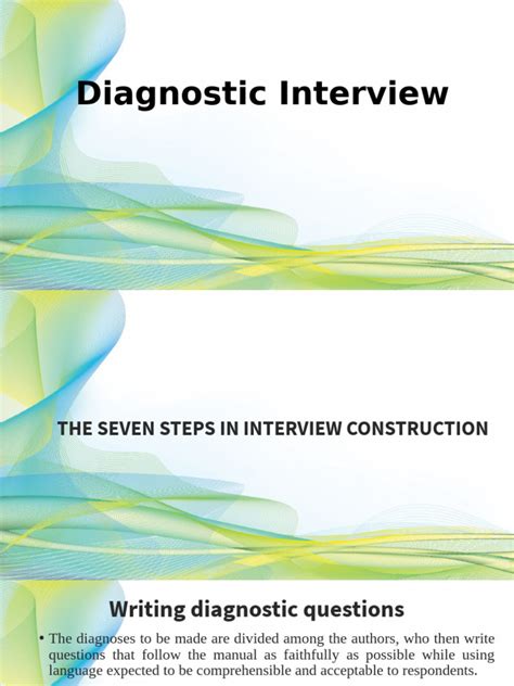 Diagnostic Interview Pdf Medical Diagnosis Psychotherapy