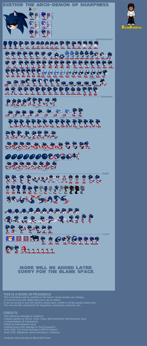 Exetior Sprite Sheet Remake By Exstonetheartmaker On Deviantart