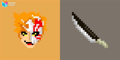 Ichigo Kurosaki Cute Pixel Cursor Pack For Chrome Cursor World