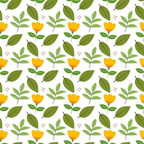 Premium Vector Repeat Pattern Leaf And Flower Flat Illustration