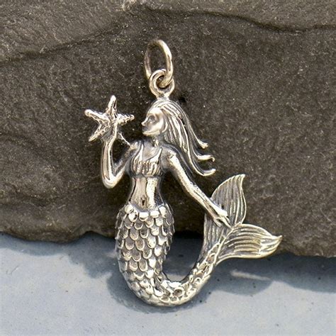 Sterling Silver Mermaid Charm Etsy
