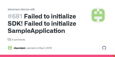 Failed To Initialize Sdk Failed To Initialize Sampleapplication
