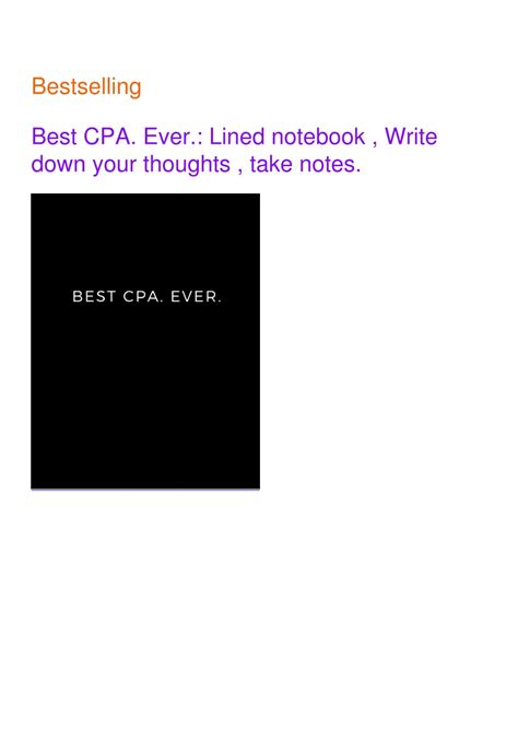 Ppt Best Cpa Ever Lined Notebook Write Down Your Thoughts Take