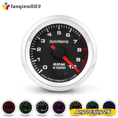 Fan 12v Car Tachometer Gauge Tacho Meter 52mm 2 Universal 0 10000 Rpm