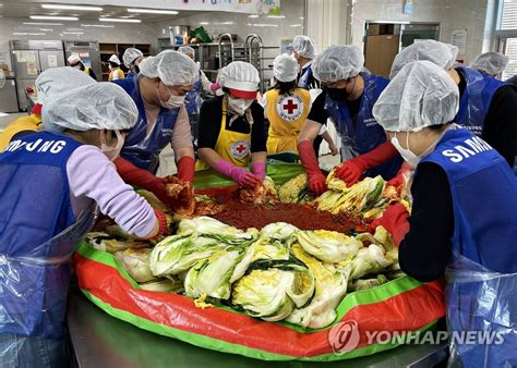 삼성전자서비스 적십자사 김장 나눔 봉사 실시 연합뉴스