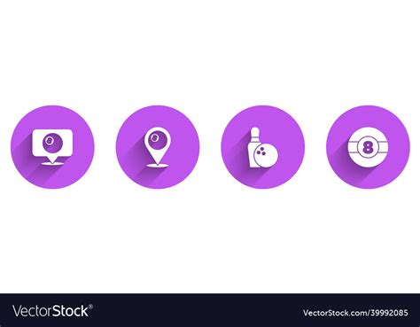 Set Location With Billiard Ball Bowling Pin Vector Image