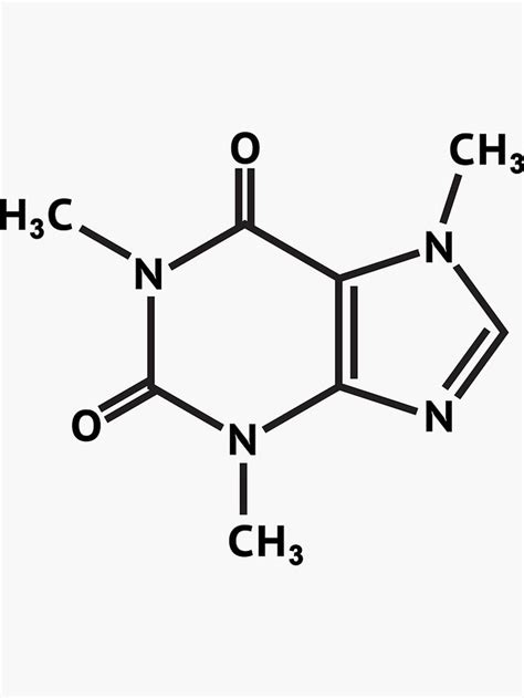 Caffeine Molecule Molecular Structure Sticker By Mhea Caffeine