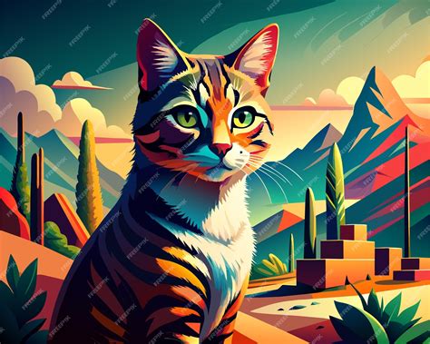 Premium Vector Cat Kitty Pussycat Vector Cartoon Pretty Cute