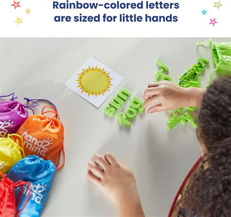 Hand2mind Letras Magnéticas En Minúscula De Arcoíris Letras Magnéticas