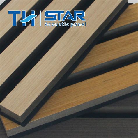 Sound Absorbing E Grade Flame Retardant Wall Walnut And Oak Acoustic Wood Slat Panel For Public