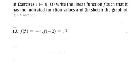 solved in exercises 11 18 a write the linear function f