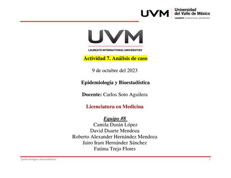A Analisis de casos Actividad Análisis de caso de octubre del Epidemiología y