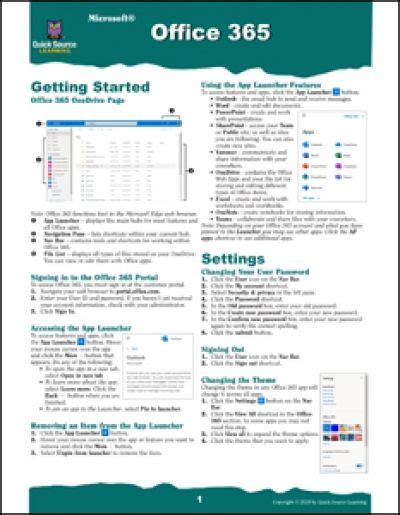 Quick Source Learning Reference Guides Office Microsoft Office Learning Microsoft