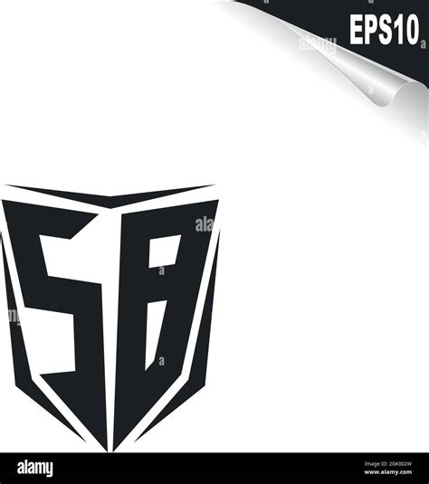 Initial Sb Logo Design With Shield Style Logo Business Branding Stock